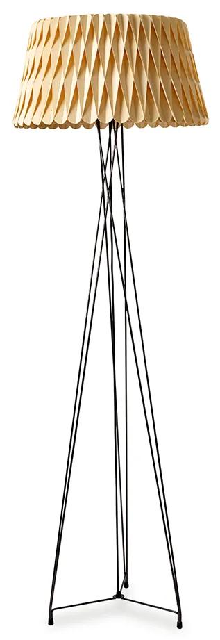 Designová stojací lampa z dřevěné dýhy Lola Floor  Designová stojací lampa z dřevěné dýhy Lola Floor Barva nohy: Matná černá, Dekor: Přírodní bukové…