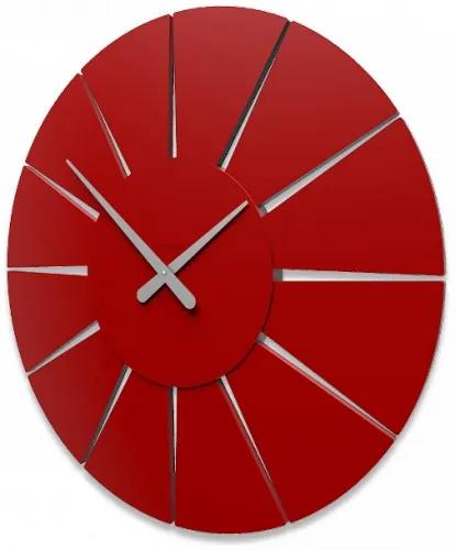 Designové hodiny 10-212 CalleaDesign Extreme M 60cm (více barevných variant) Barva světle červená-64 - RAL3020 Dýha tmavý dub - 83
