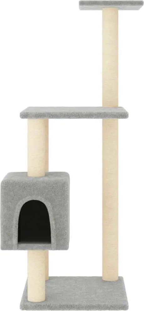 Škrabadlo pro kočky se sisalovými sloupky světle šedé 104 cm 171470