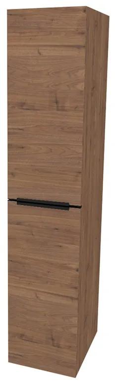 Mereo Mailo, koupelnová skříňka vysoká 170 cm, černé madlo, Multidecor, Ořech Predazzo CN594LPBORP1