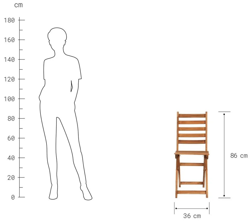 Butlers LODGE Skládací židle set 2 ks - přírodní