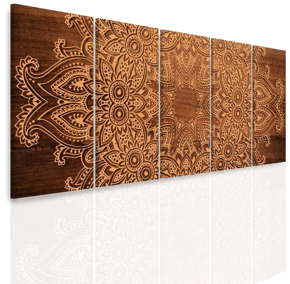Vícedílný obraz - Mandala na dřevě (150x60 cm) - InSmile ®