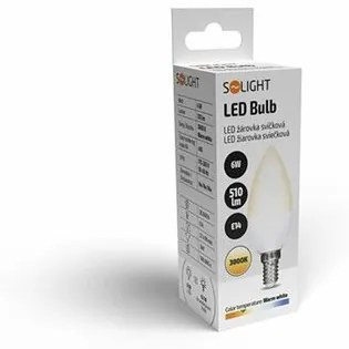 Solight LED žárovka svíčka 6W E14 3000K 510lm