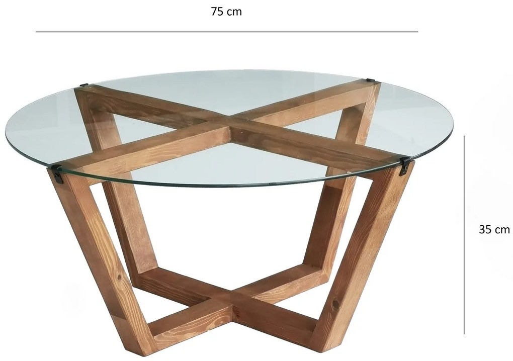 Designový konferenční stolek Calypso 75 cm dřevěný