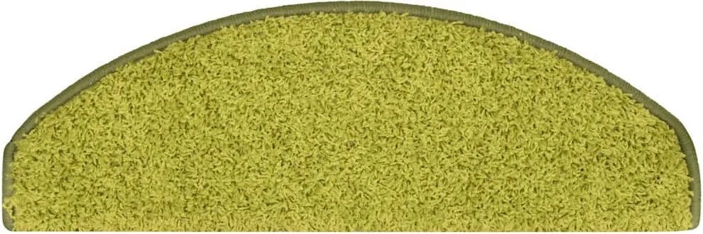 Schodové rohože 15 ks 65 x 21 x 4 cm zelené, půlkulaté, velké 322383