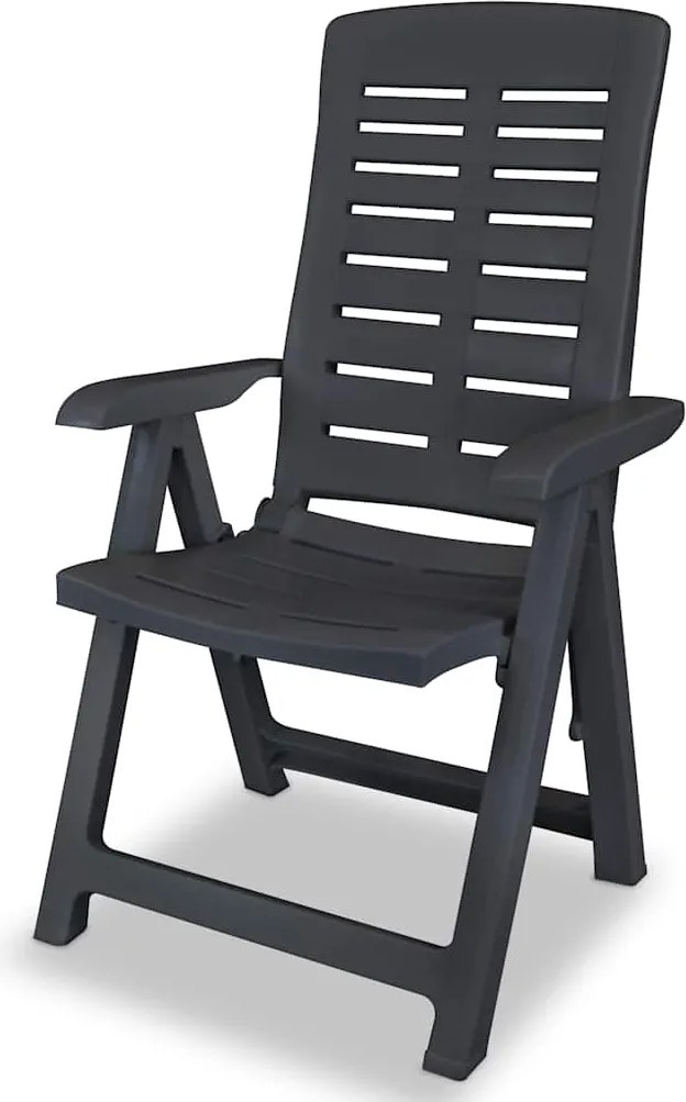 Skládací polohovací křesla 6 ks, plast, antracitová 275072