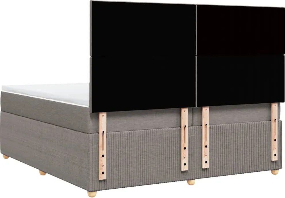 Box spring postel s matrací taupe 200x200 cm textil 3292160