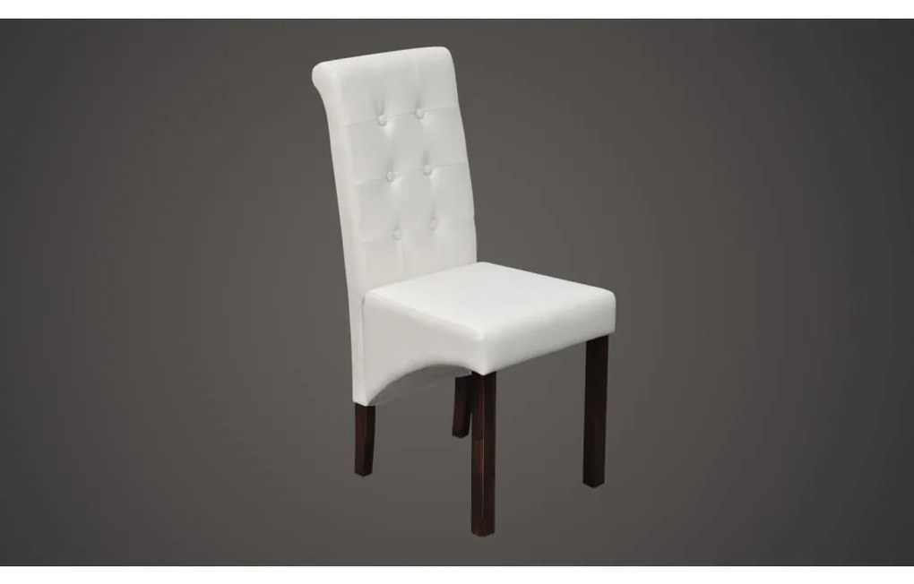 Jídelní židle 4 ks bílé umělá kůže - Default Title