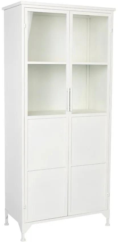 OnaDnes -20% White Label Bílá kovová vitrína WLL Miya 150 x 68 cm