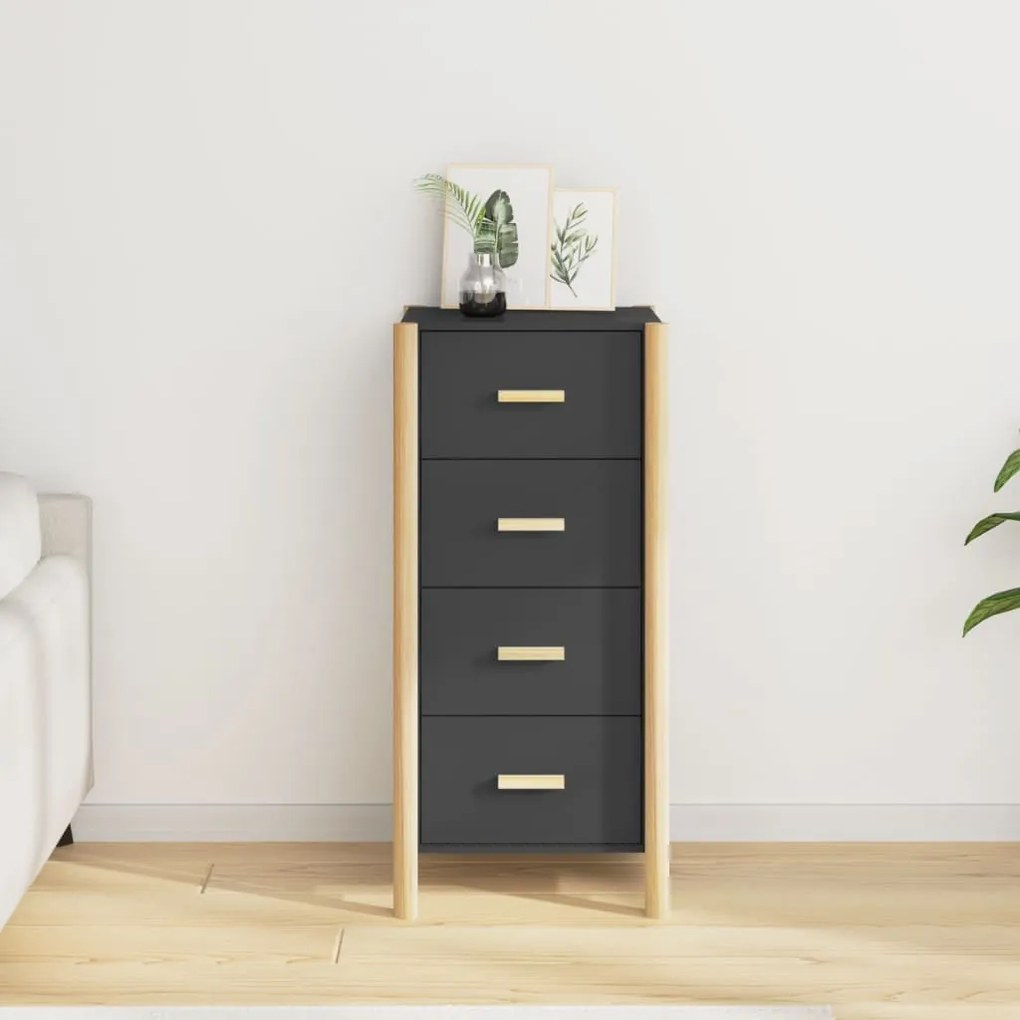 345682 vidaXL Skříň highboard černá 42 x 38 x 90 cm kompozitní dřevo