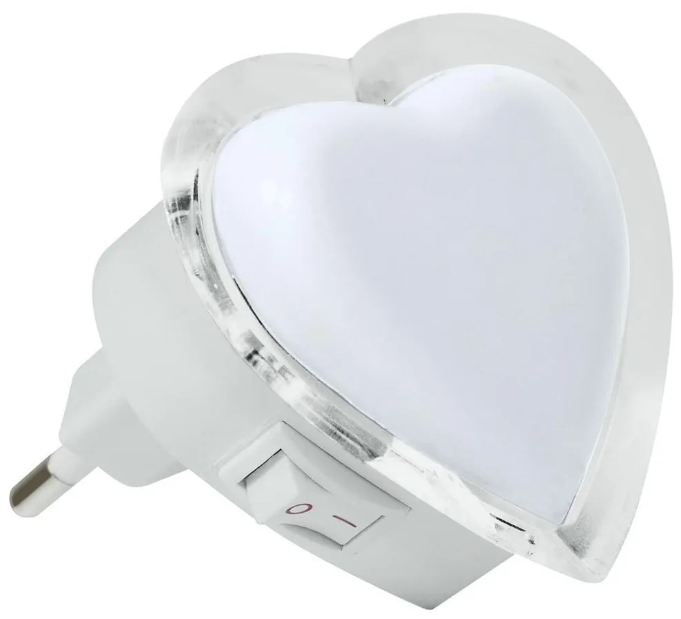 Polux LED Noční světlo do zásuvky 0,4W/230V bílé srdce SA0851