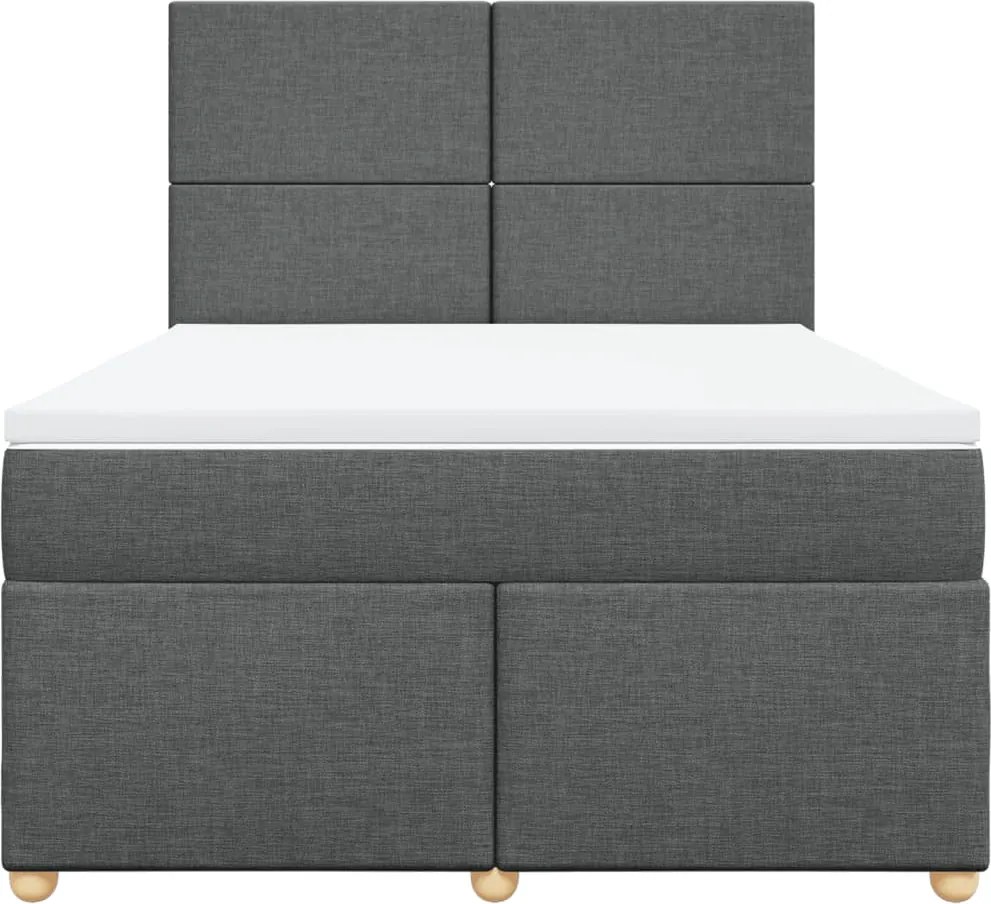 Box spring postel s matrací tmavě šedá 140x200 cm textil 3293597