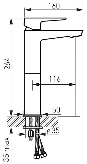 Ferro Adore, Vysoká umyvadlová baterie, černá-chromová, BDR2LBLC