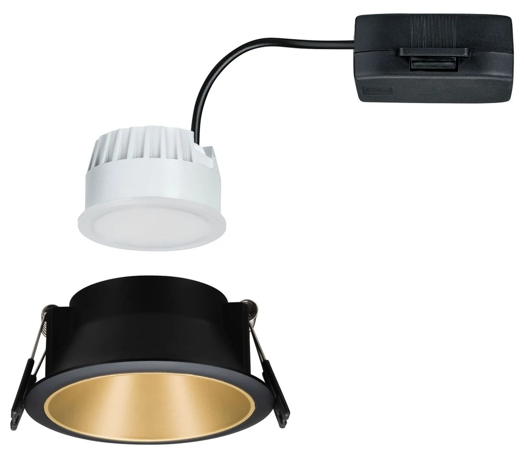 Paulmann 93403 LED Cole, bodovka v černo-zlaté úpravě, 1x6,5W LED 2700K tříkrokové stmívání, prům. 8,8cm, IP44