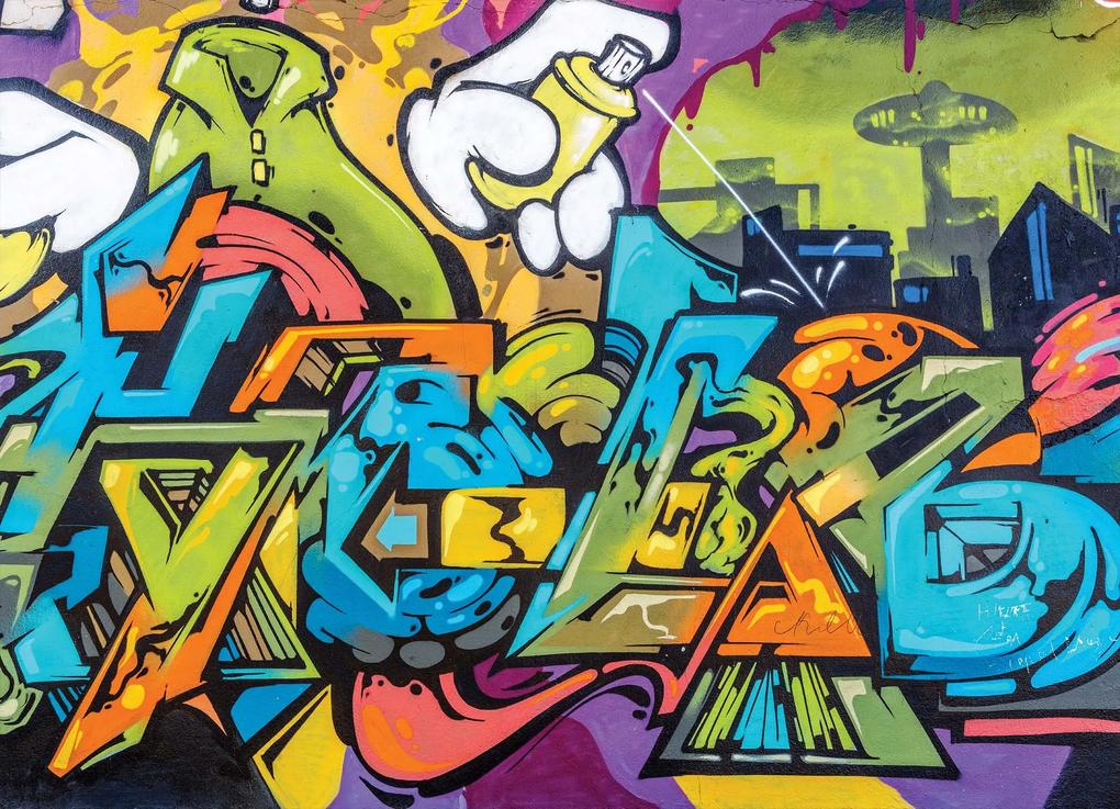 Malvis ® Tapeta Graffiti barevné Vel. (šířka x výška): 216 x 140 cm
