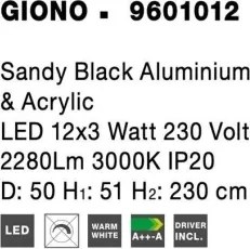 Závěsné LED svítidlo NOVA LUCE GIONO 29W 3000K 9601012