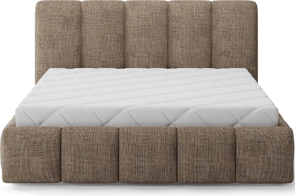 Postel Edvige + Dřevěný rám + plynový výtah + kontejner 140x200