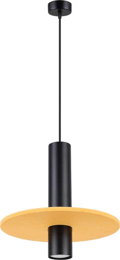 Sollux Lighting Závěsná lampa PELTA 1 černá/žlutá