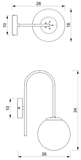 Nástěnná lampa CAMBRIDGE 1xE14/60W/230V černá/mosaz