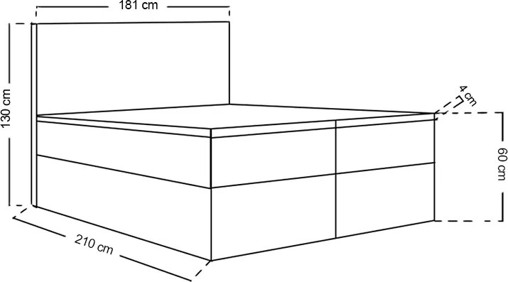 Eka Kontinentální čalouněná postel OSLO (180x200 cm) Barva látky Trinity: Světle hnědá (Trinity 2306)