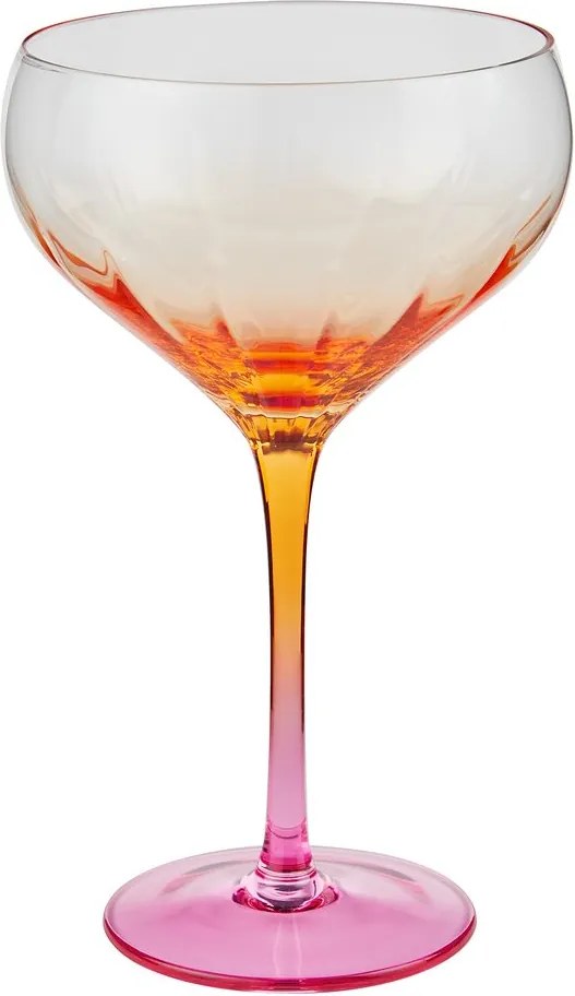 DIVINE Sklenice na koktejly 380 ml - oranžová/růžová