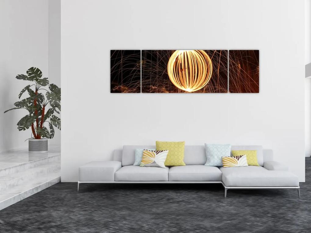 Obraz světelné koule (170x50 cm)
