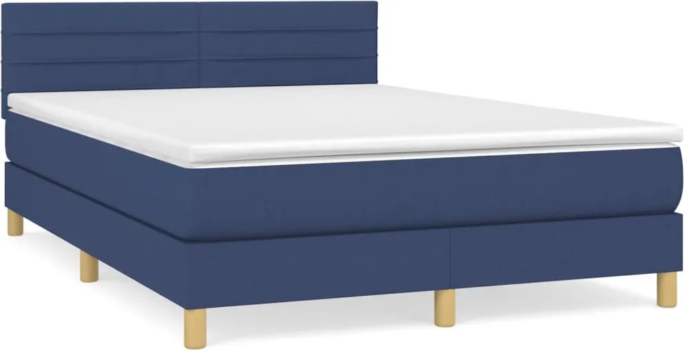 Box spring postel s matrací modrá 140x190 cm textil 3140695