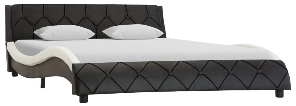 285650 vidaXL Rám postele černobílý umělá kůže 120 x 200 cm