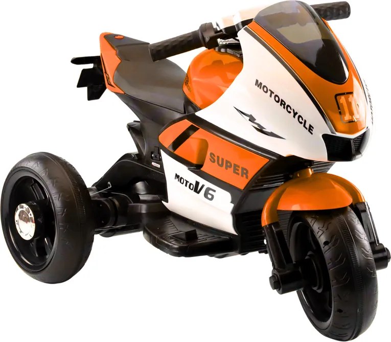 LEAN CARS Dětská elektrická tříkolka HT-5188 LED MP3 oranžová