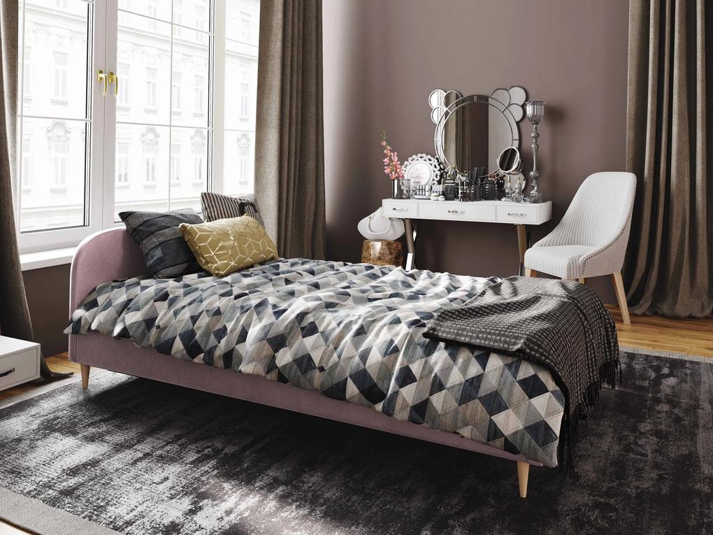 Manželská postel 120 cm Lon (světle růžová) (bez roštu a úložného prostoru). 1047072