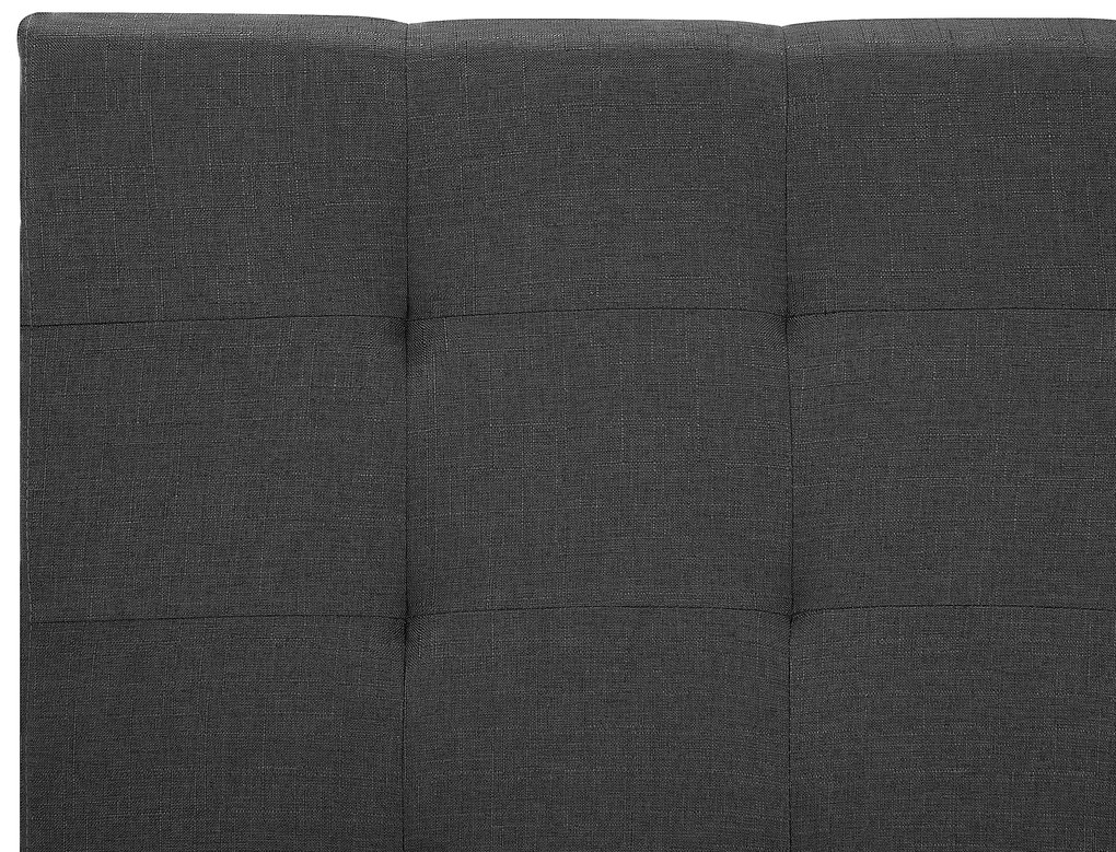 Čalouněná tmavě šedá postel 160x200 cm LA ROCHELLE Beliani