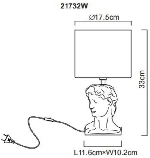 Globo 21732W - Stolní lampa HERMES 1xE14/40W/230V bílá