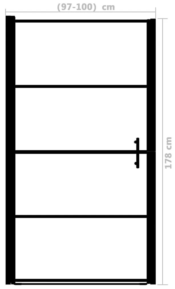 vidaXL Marketos Sprchové dveře matné tvrzené sklo 100 x 178 cm černé