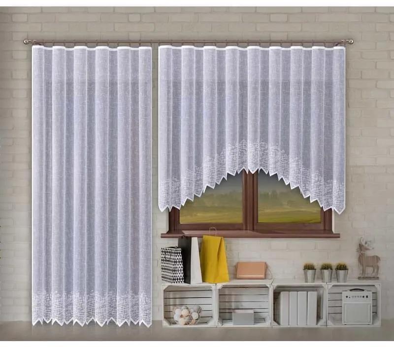 DekorTextil Hotová záclona nebo balkonový komplet Olympia - bílá ROZMĚR: (š x v): 200 x 250 cm - balkonový díl