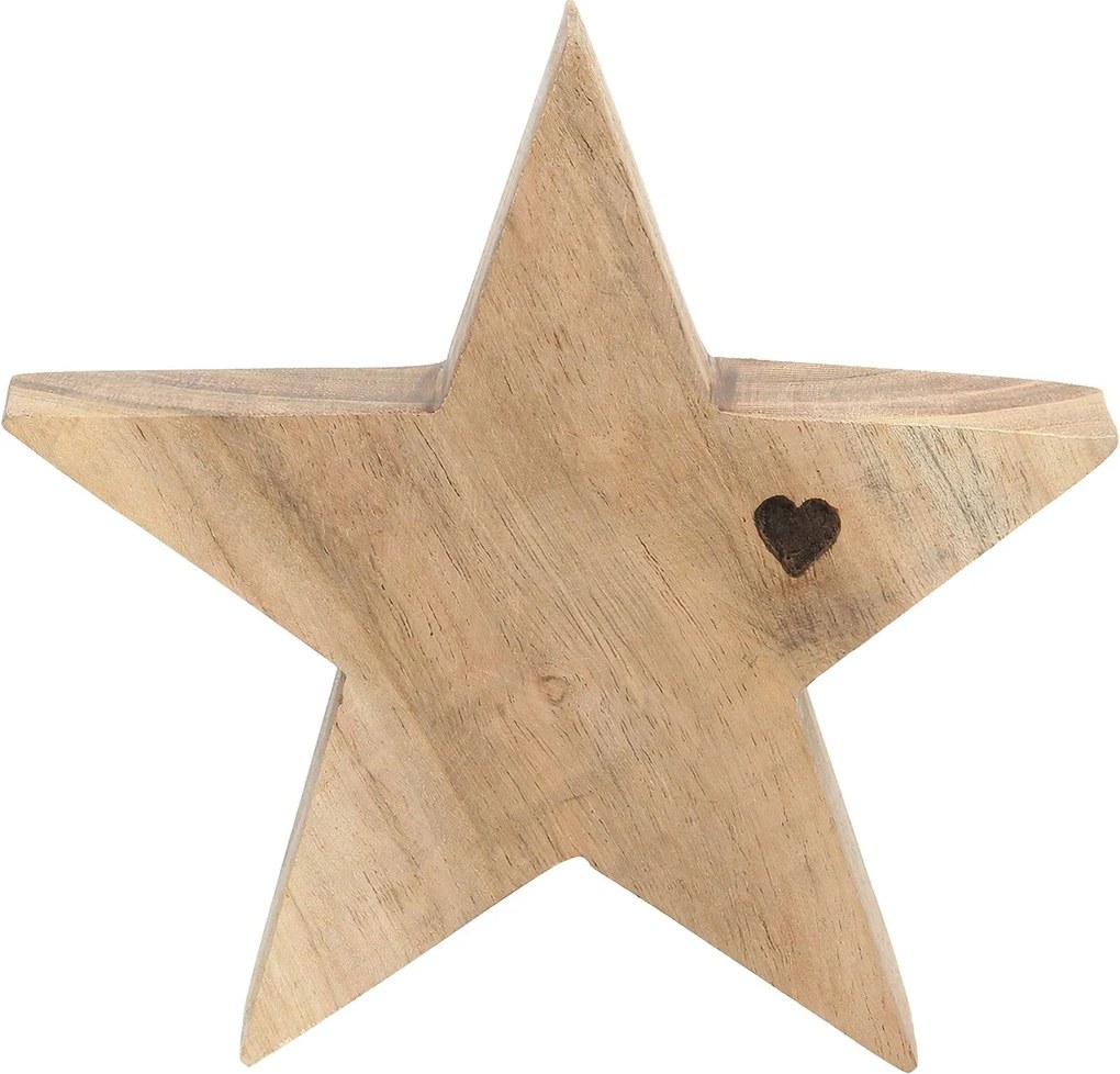 Dekorace Wooden Star I 15x4x15 cm
