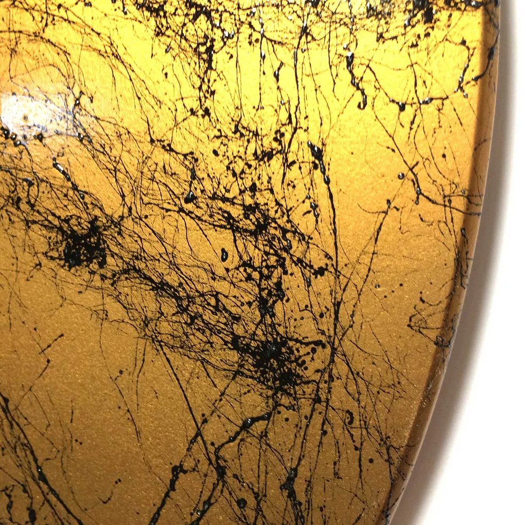 Amadeus Kulaté zrcadlo ORNELA 50cm Zlatá barva černá pavučina