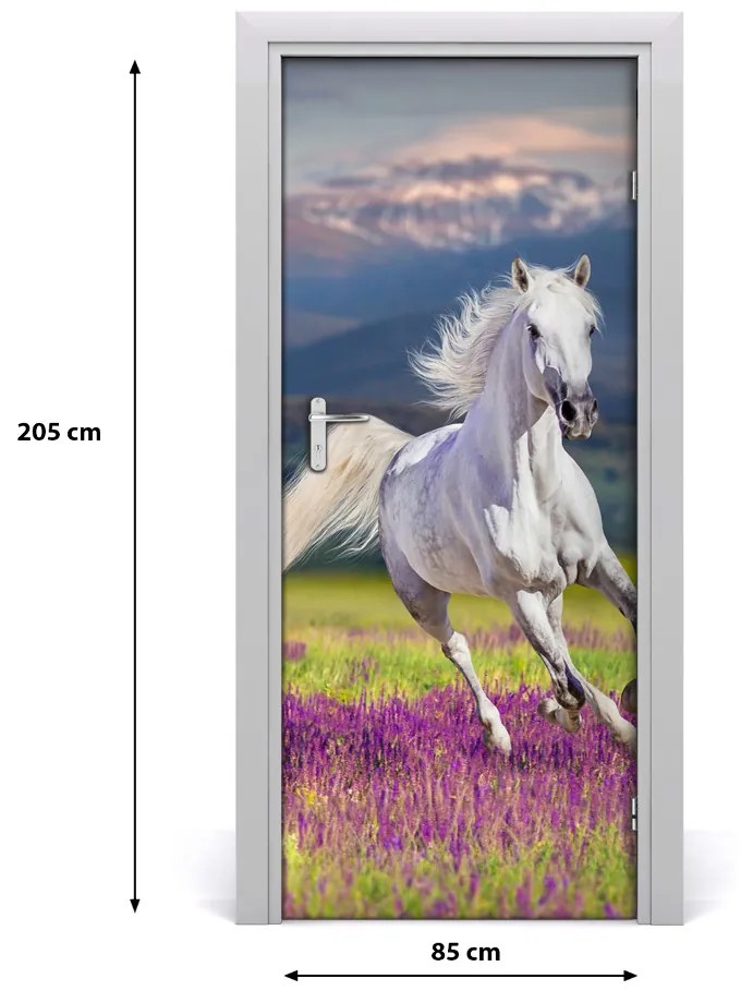 Samolepící fototapeta na dveře Bílý kůň 85x205 cm