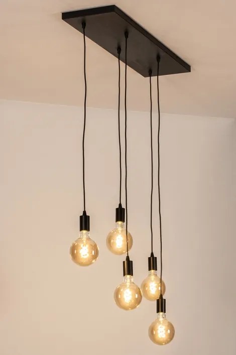 Závěsné svítidlo nad stůl Bulb Contour 5 Nero