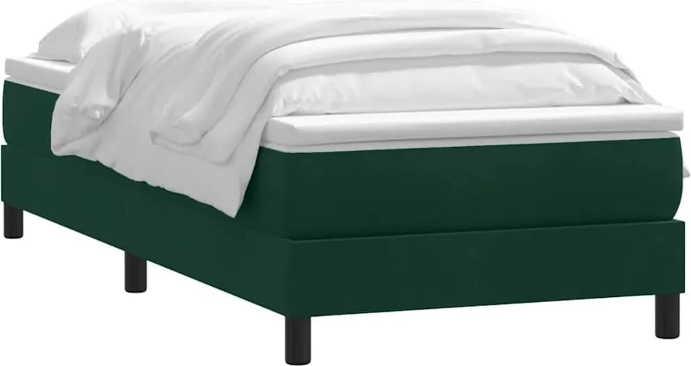 Postel Box Spring bez matrace tmavě zelená 200x220 cm samet 3315894