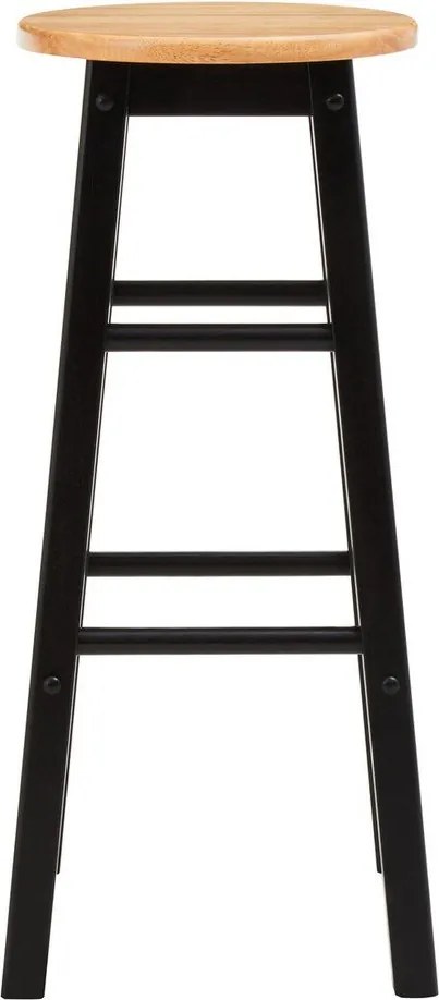 Černá/v přírodní barvě barová stolička z kaučukového dřeva (výška sedáku 74 cm) Chester – Premier Housewares
