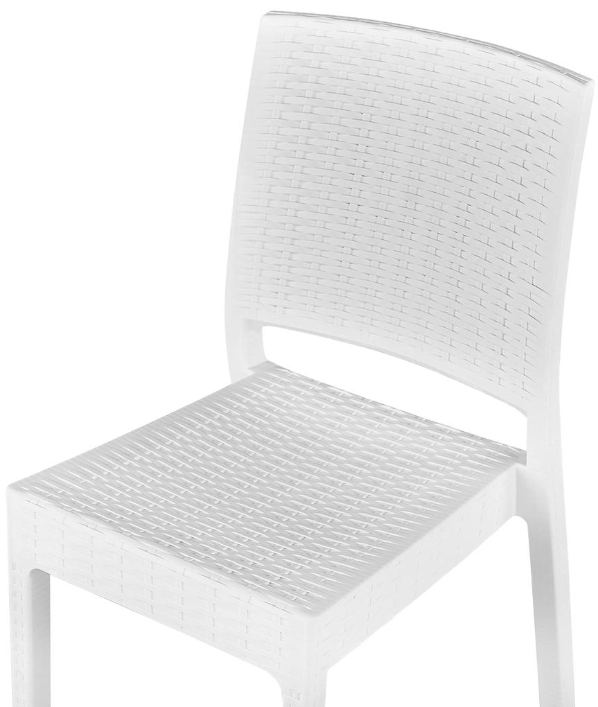 Sada 2 zahradních židlí v ratanovém vzhledu bílá FOSSANO Beliani