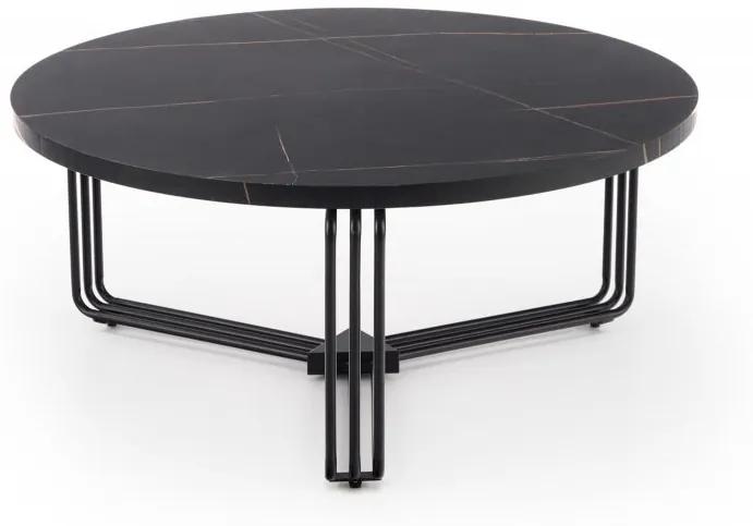 Konferenční stolek- ANTICA- Černý mramor/ Černý