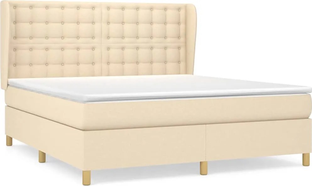 Box spring postel s matrací krémová 180x200 cm textil 3128866