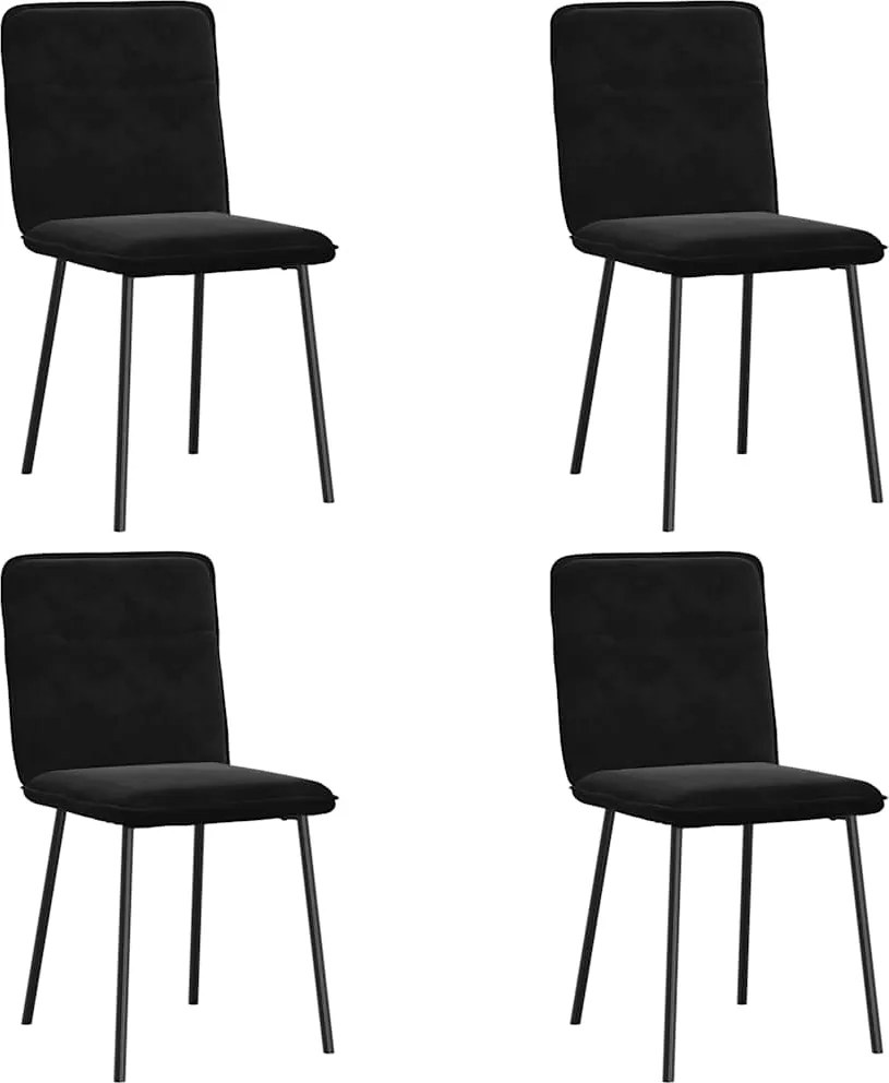 Jídelní židle 4 ks černé samet 3315315