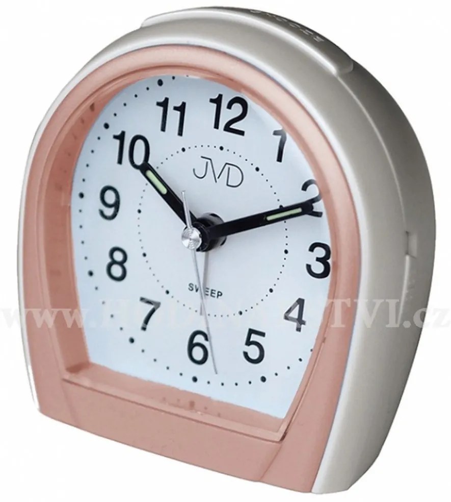 Budík Quartz JVD bílo-rosé SRP812.10