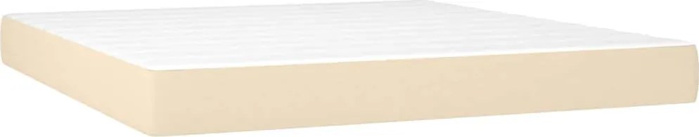Box spring postel s matrací a LED krémová 180x200 cm textil 3133578