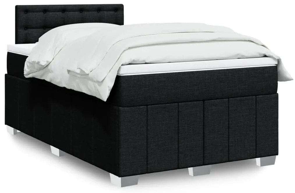 Box spring postel s matrací černá 120x190 cm textil 3289323