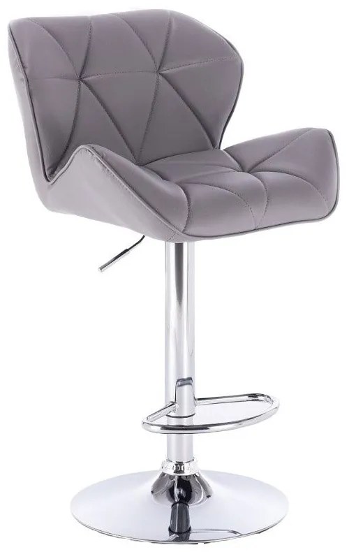 LuxuryForm DESIGN Barová židle MILANO na stříbrné kulaté podstavě - šedá