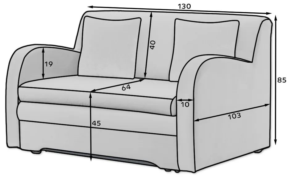 Světle hnědá sametová rozkládací pohovka 130 cm Ario – ELTAP