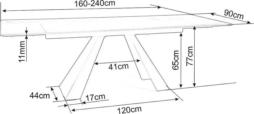 Jídelní stůl Salvadore II, 160 x 90 cm, tmavě hnědá